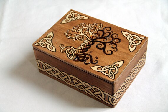 Wooden Box Carved With Viking Patterns Celtic Chest - Etsy