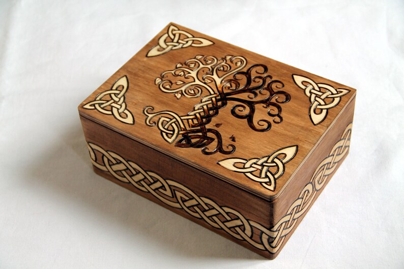 Wooden Box Carved With Viking Patterns Celtic Chest - Etsy