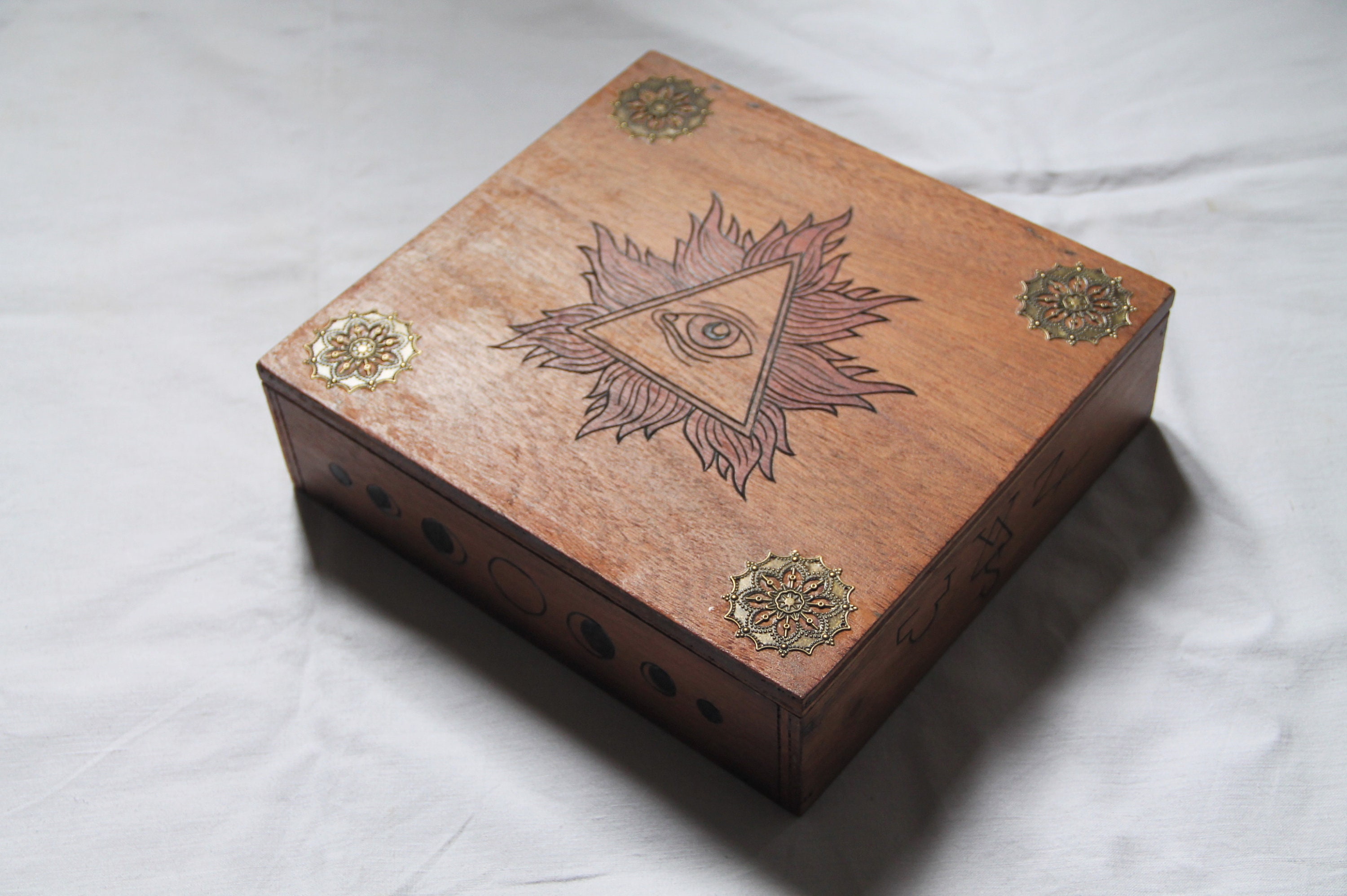 Vintage Wooden Box Carved With Occult Patterns - Etsy
