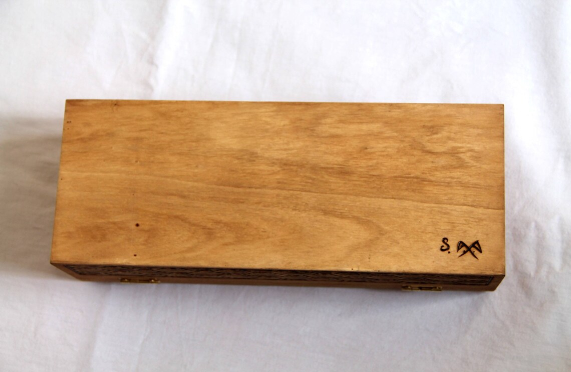 Wooden Box Carved With Asian Pattern: Geometrical Japanese | Etsy