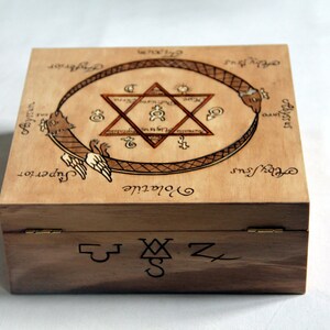 Wooden Box With Compartments Carved With Alchemy Patterns Like the ...