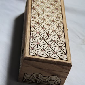 Wooden Box Carved With Asian Pattern: Geometrical Japanese Design - Etsy