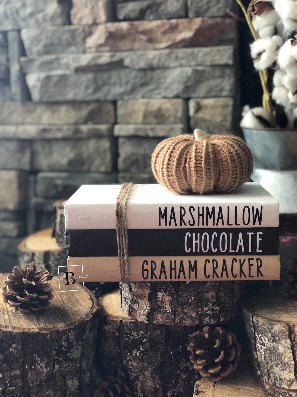 FALL Book Stacks Thankful Grateful Blessed Book Stacks | Etsy