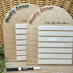 Weekly Dinner Menu Board | Magnetic Meal Plan for Fridge | Daily Meal ...