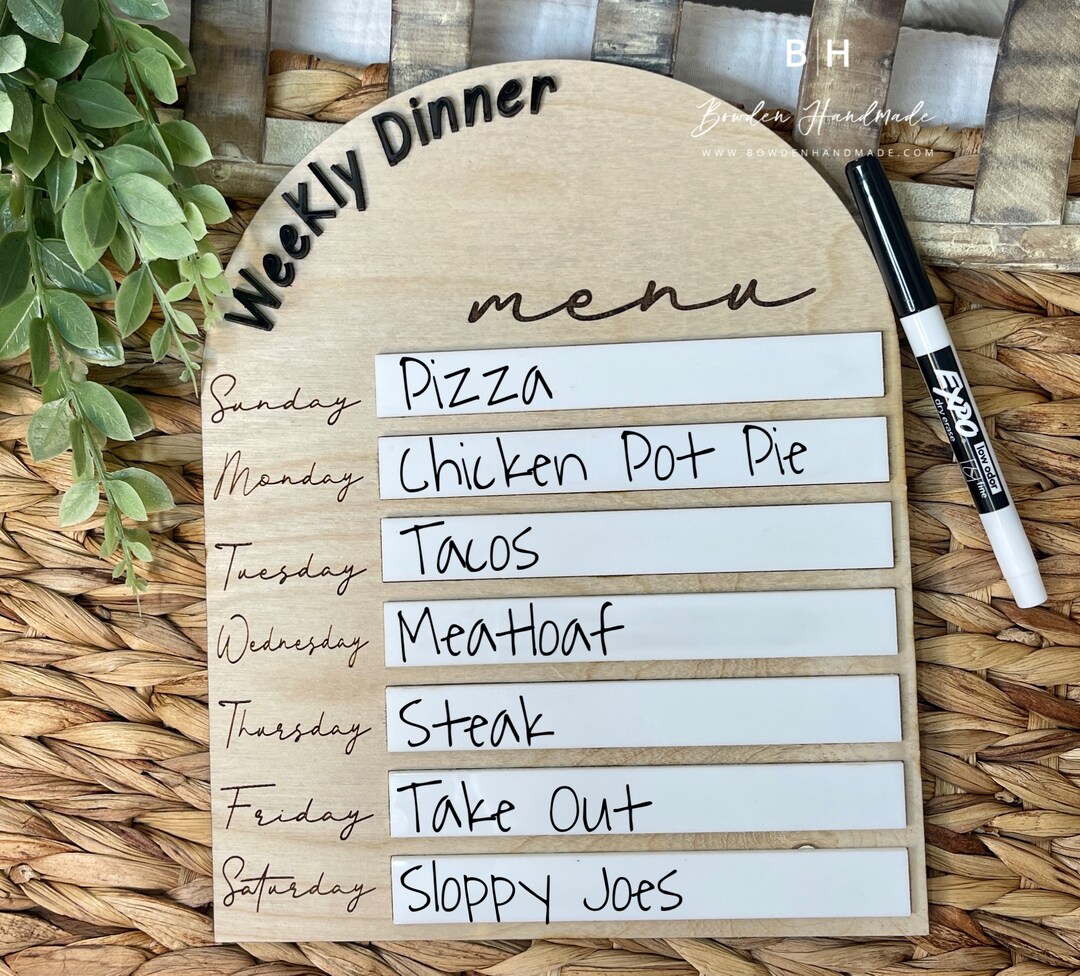 Weekly Dinner Menu Board | Magnetic Meal Plan for Fridge | Daily Meal ...
