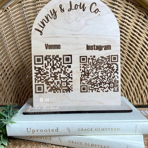 Arched QR Code Business & Social Media Sign | Custom Logo Sign ...