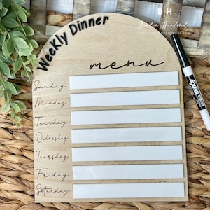 Weekly Dinner Menu Board | Magnetic Meal Plan for Fridge | Daily Meal ...