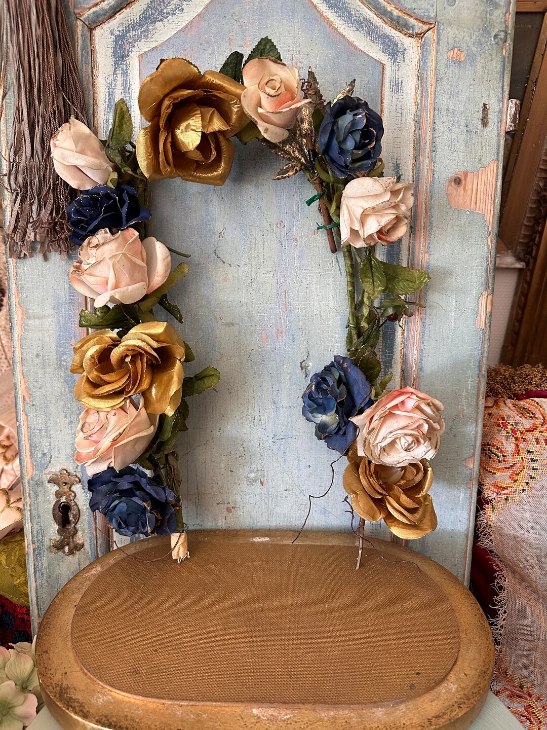 Old French Rosebud With a Golden Bottom Plate (of an Old Glass Globe ...