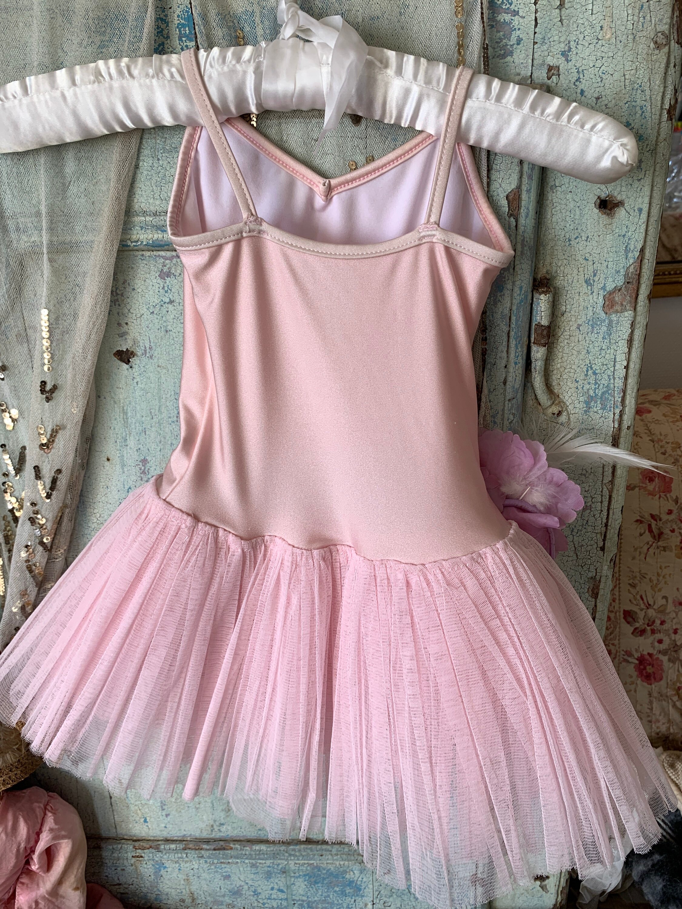Little Vintage Soft Pink Dancing Dress, Pancake Model With Corsage - Etsy