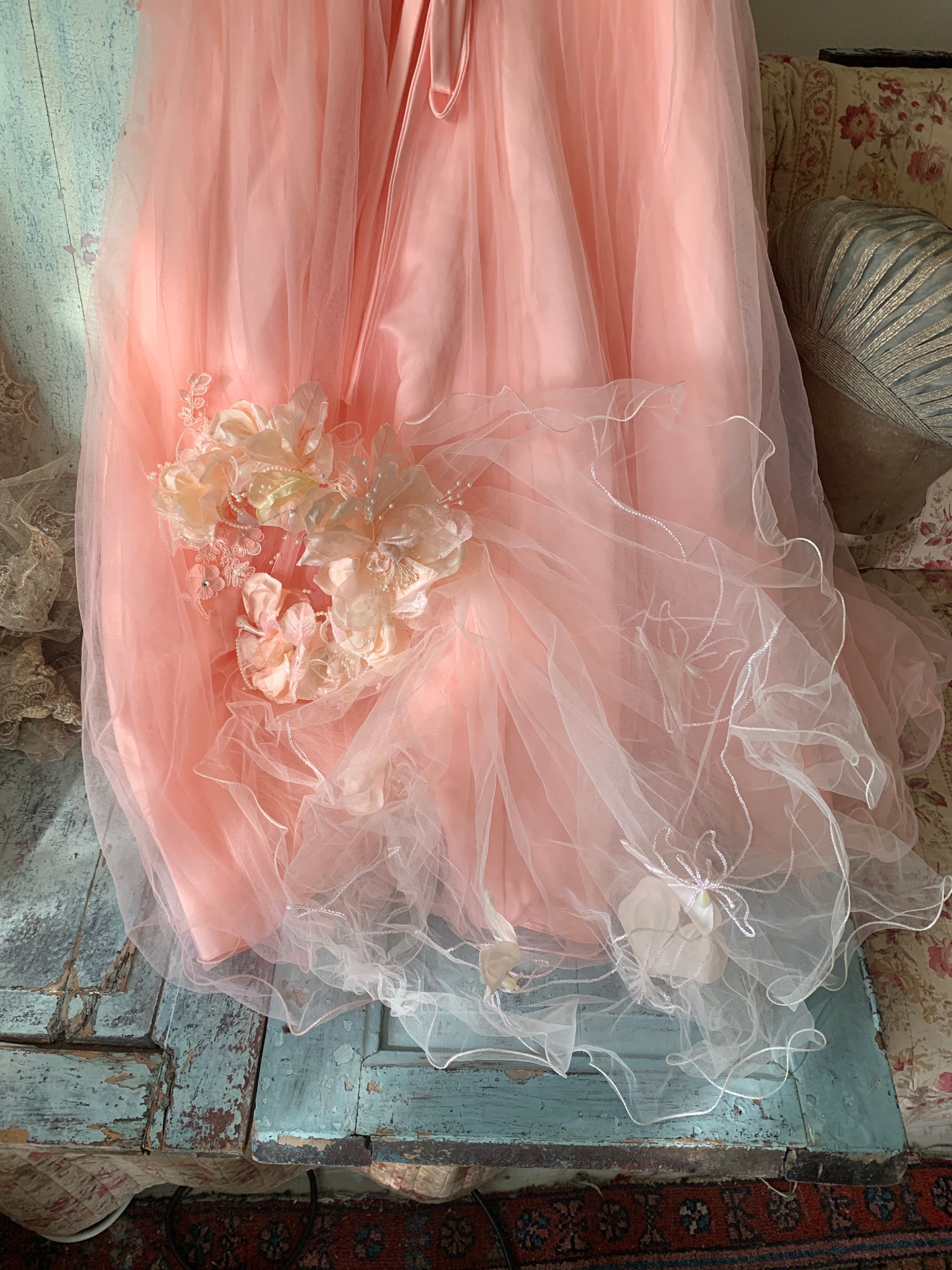 Over the Top Pink Pink : Promdress With a Flower Crown and | Etsy