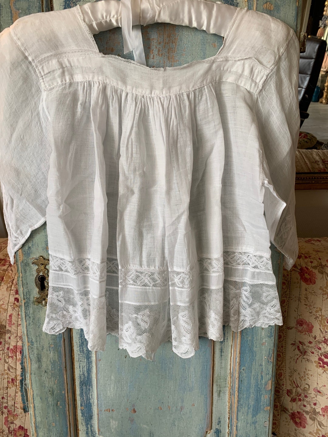 Beautiful Little Antic French Blouse With Lace - Etsy