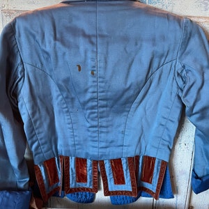 French Old Theatre Jacket for a Boy, Warm Blue With Brown Velvet - Etsy