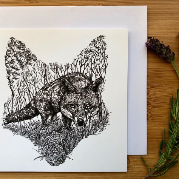 Pen and Ink Fox - Etsy