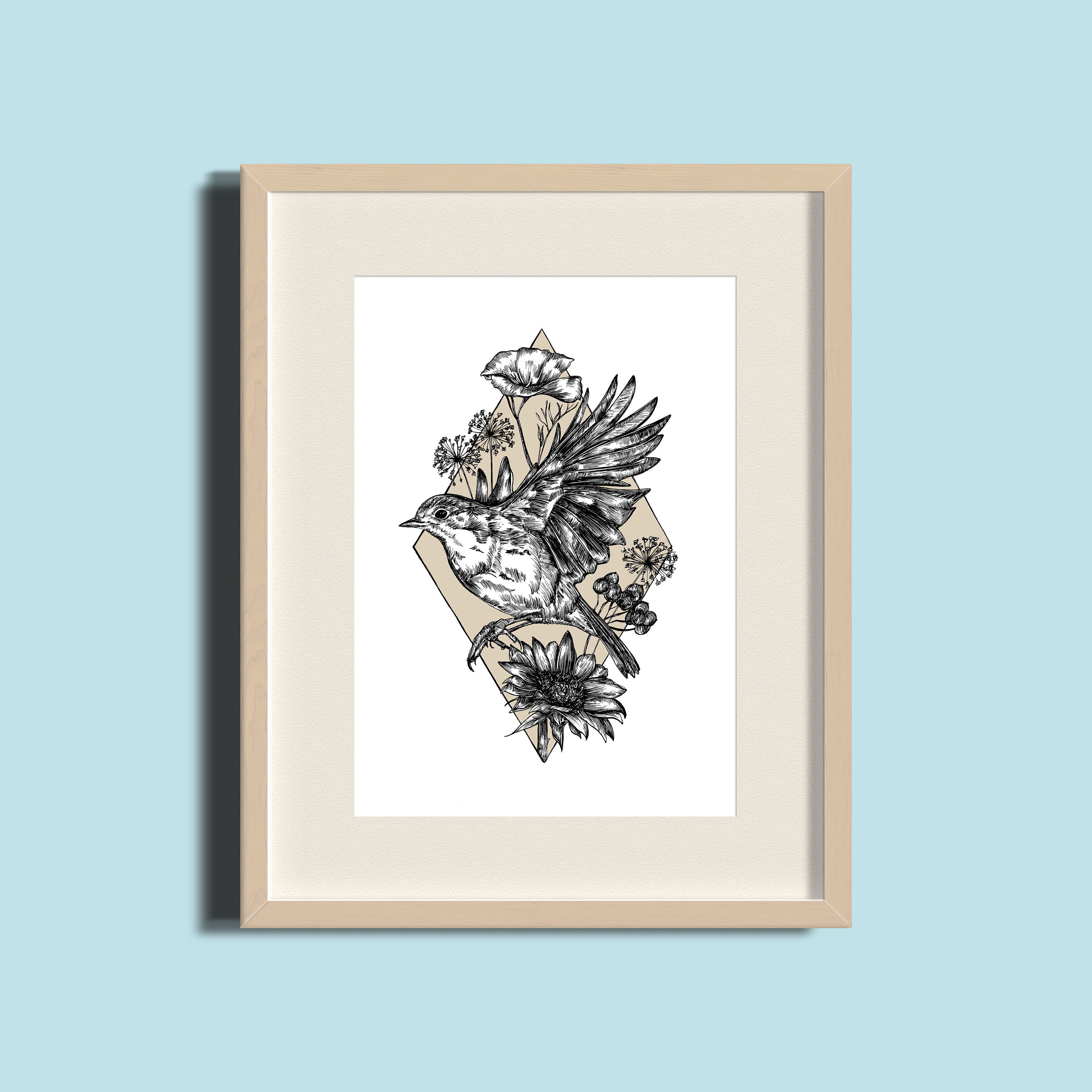 Robin Design | Robin Illustration | Print | Hand Drawn | Pen and Ink ...