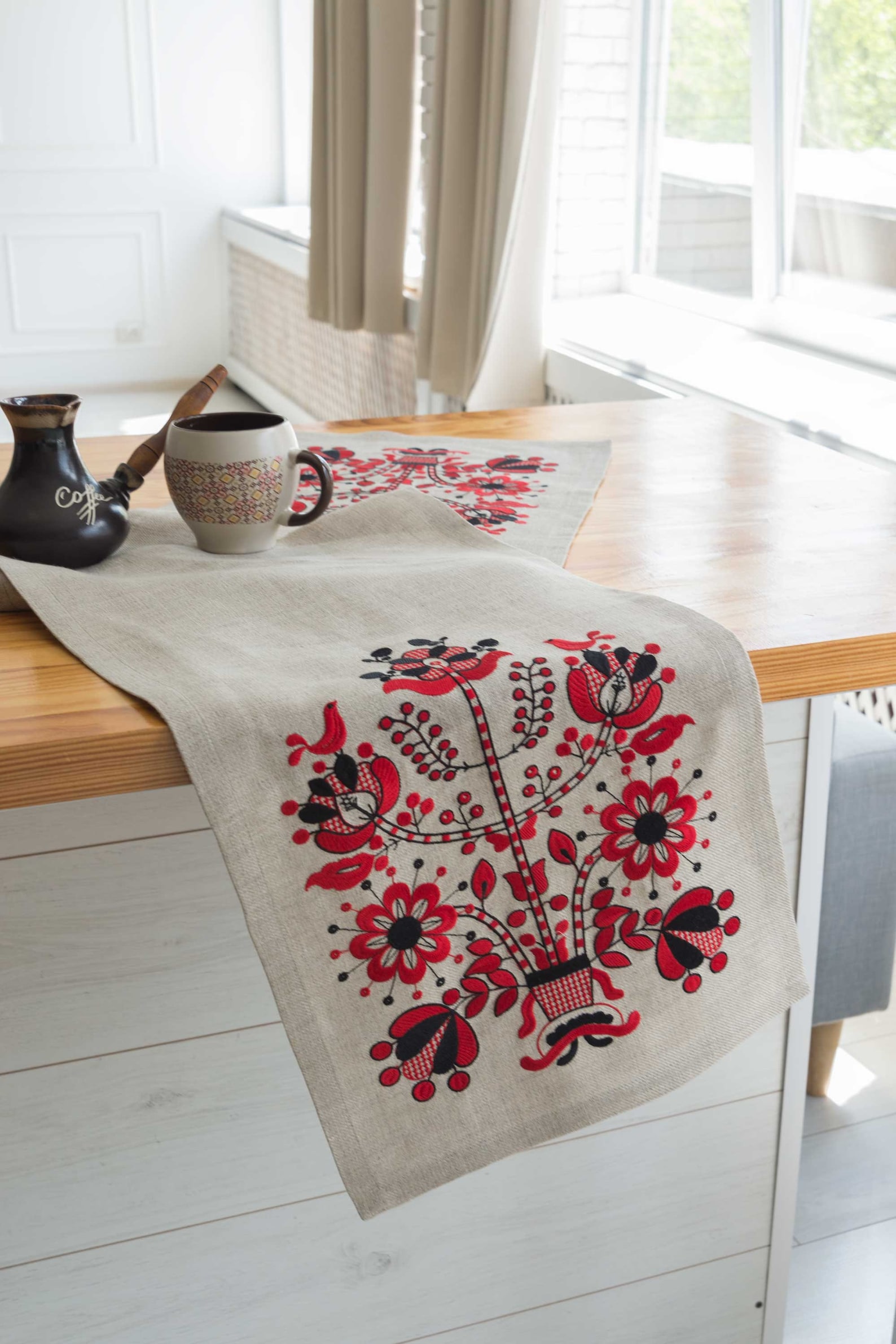 Embroidered Table Runner in Ukrainian Style - Etsy