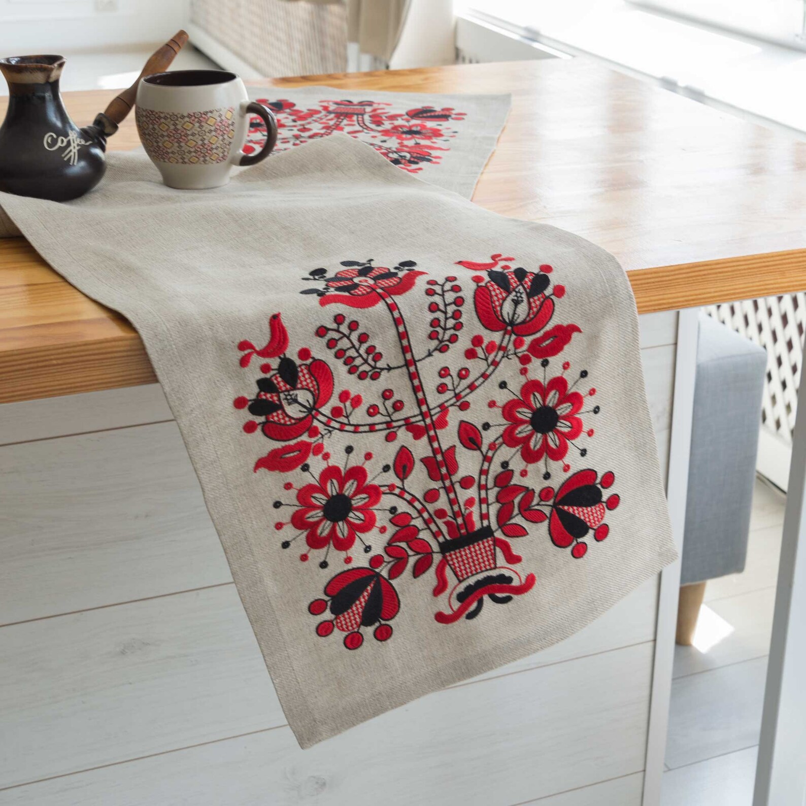 Embroidered Table Runner in Ukrainian Style - Etsy