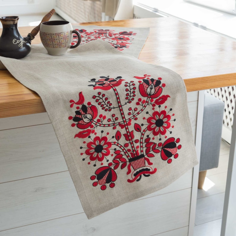 Embroidered Table Runner in Ukrainian Style - Etsy