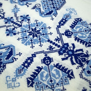 Ukranian Rushnyk / Wedding Rushnyk / Blue Embroidery/ Ukrainian ...