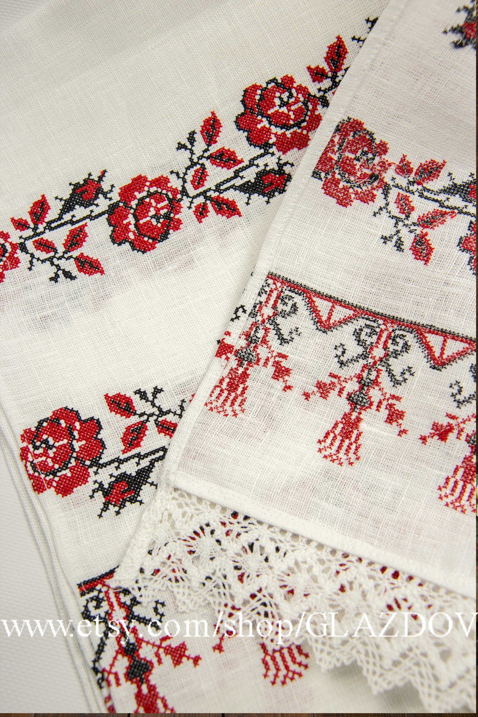 Ukranian Rushnyk / Red Embroidery / Ukrainian Traditional - Etsy