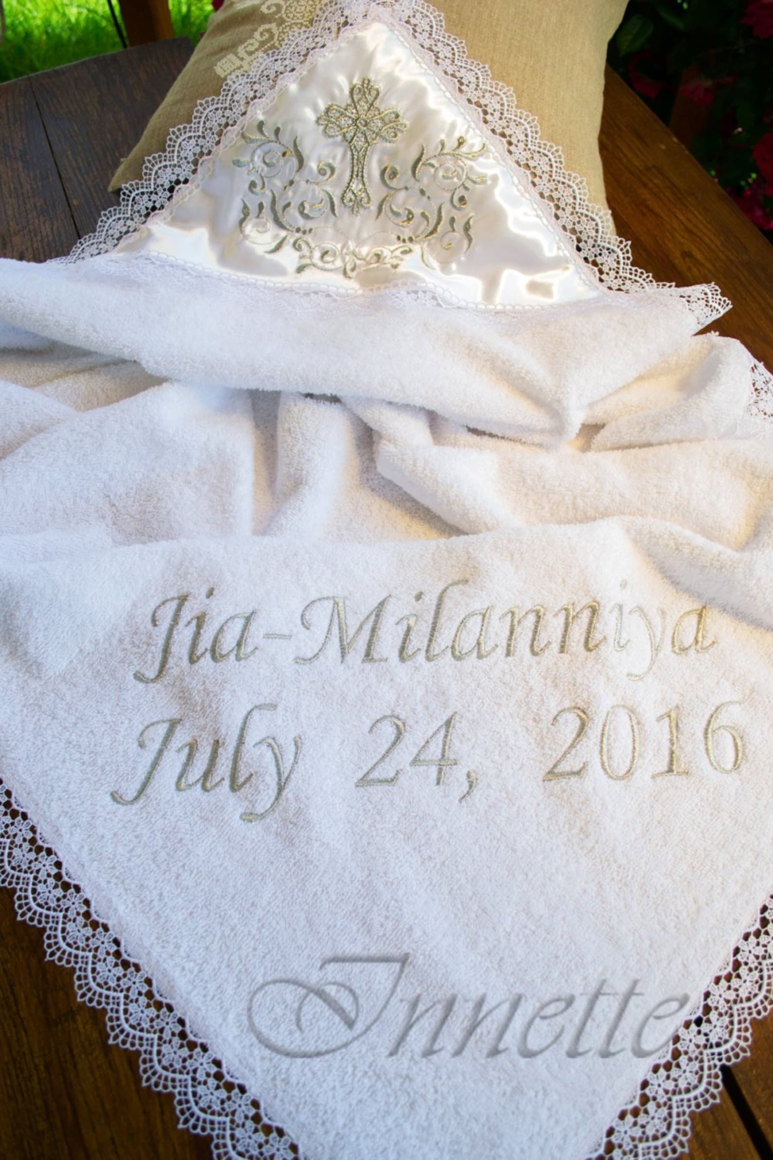 Personalized Baptism Blanket With Embroidery Name and Date | Etsy