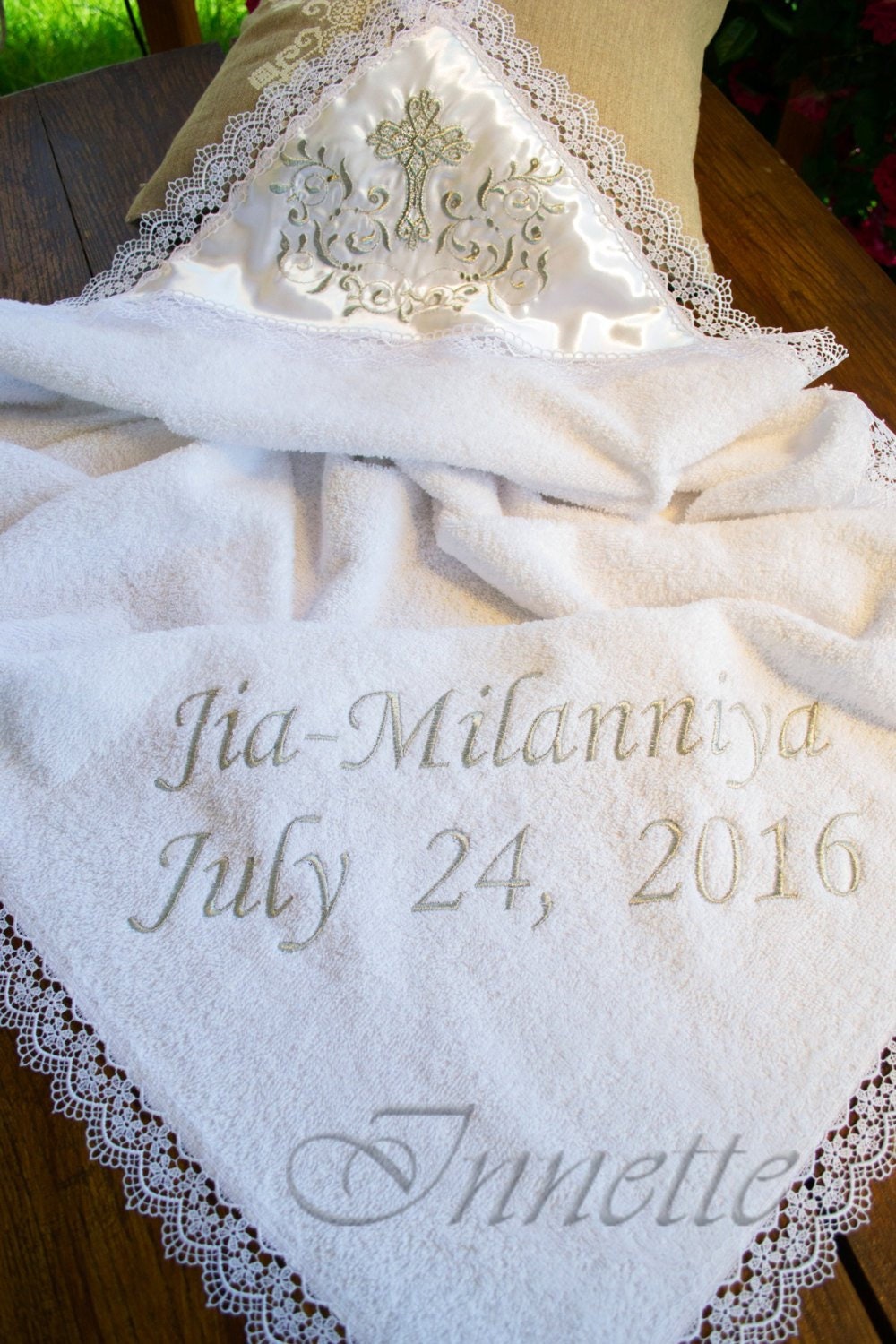 Personalized Baptism Blanket With Embroidery Name and Date | Etsy