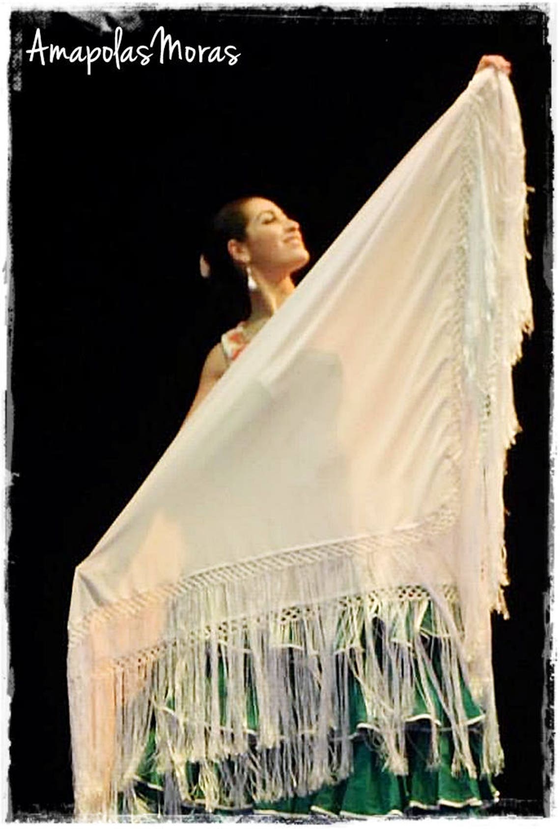 Mantón Plain Silk Spanish Flamenco- Hand Made - Silk Piano Shawl ...