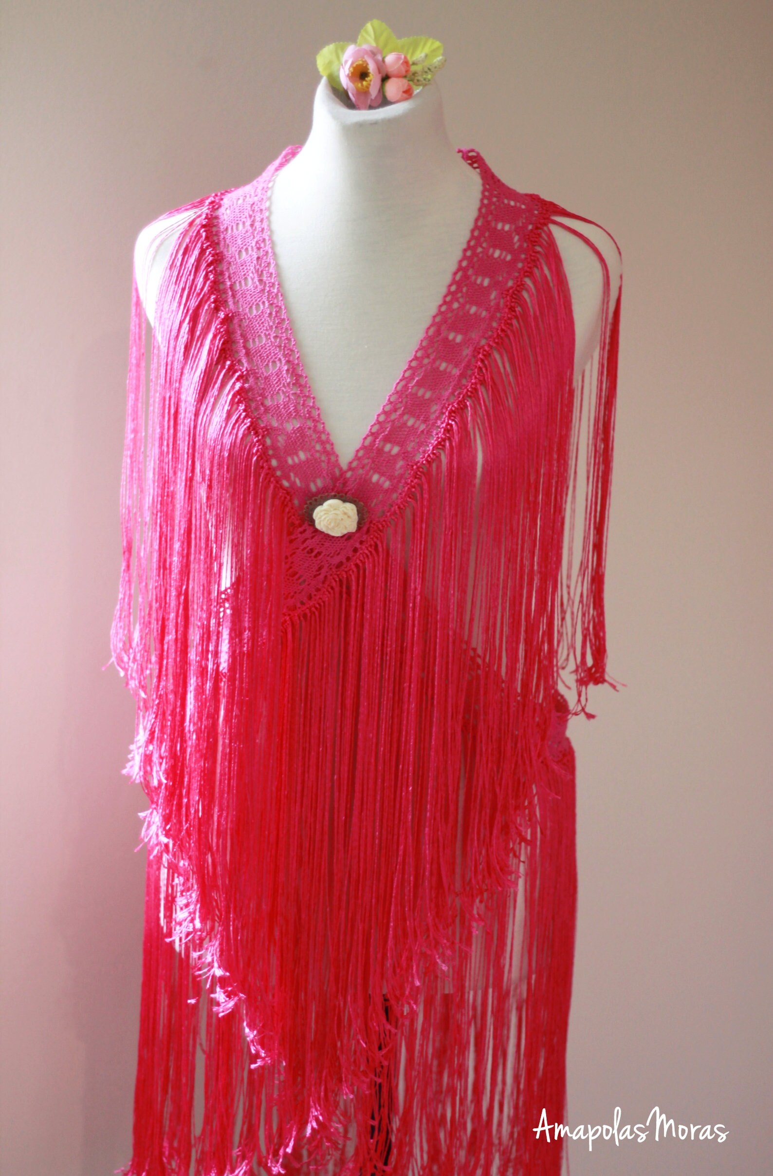 Strips Lace Fringed Silk to Cross in Colors. Flamenco - Etsy