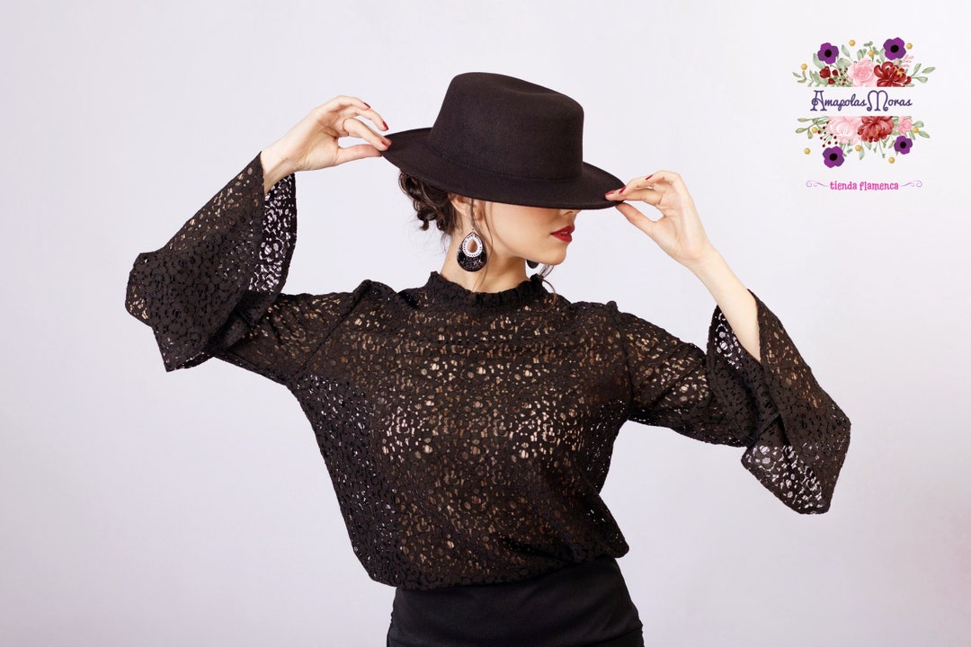 Black Cordobes Hat for Spanish Gypsy Flamenco Dance - Etsy