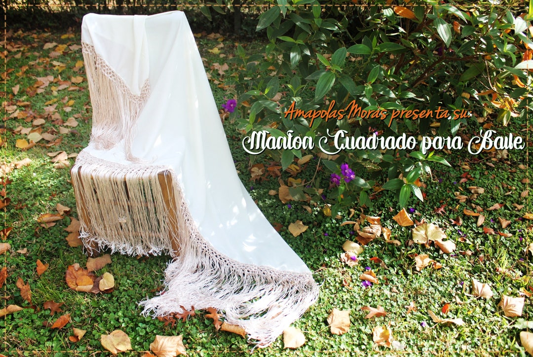 Mantón Plain Silk Spanish Flamenco- Hand Made - Silk Piano Shawl ...