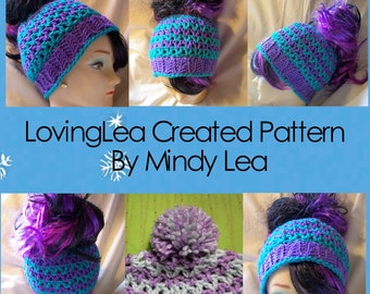 Messy Bun Hat Pattern, Poof Ball Beanie Pattern, Crochet Pattern, High ...
