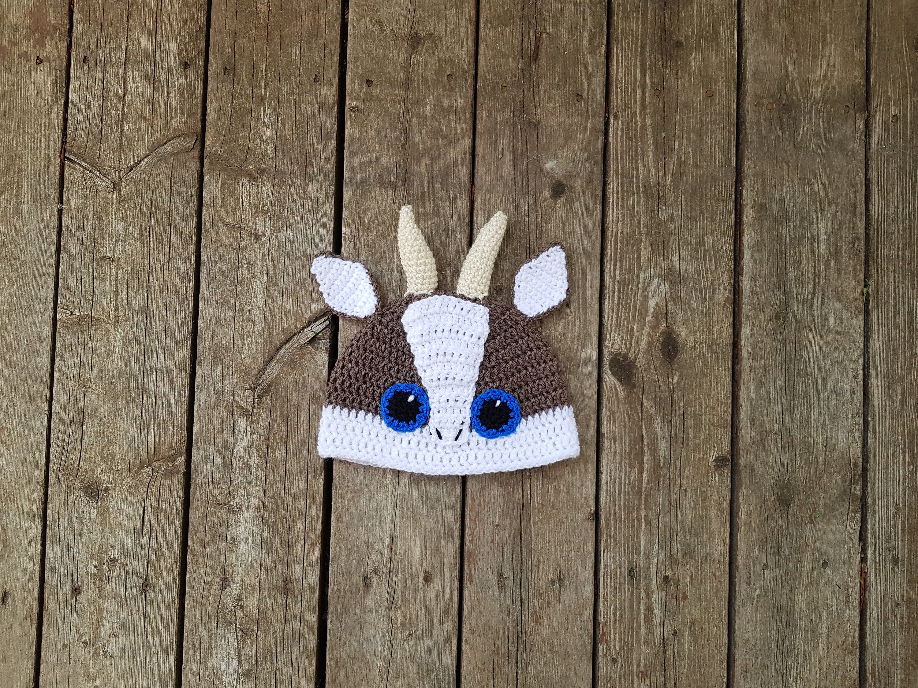 Crochet Goat Hat, Adult and Kid Size Goat Beanie, Farm Animal Hat, Goat ...