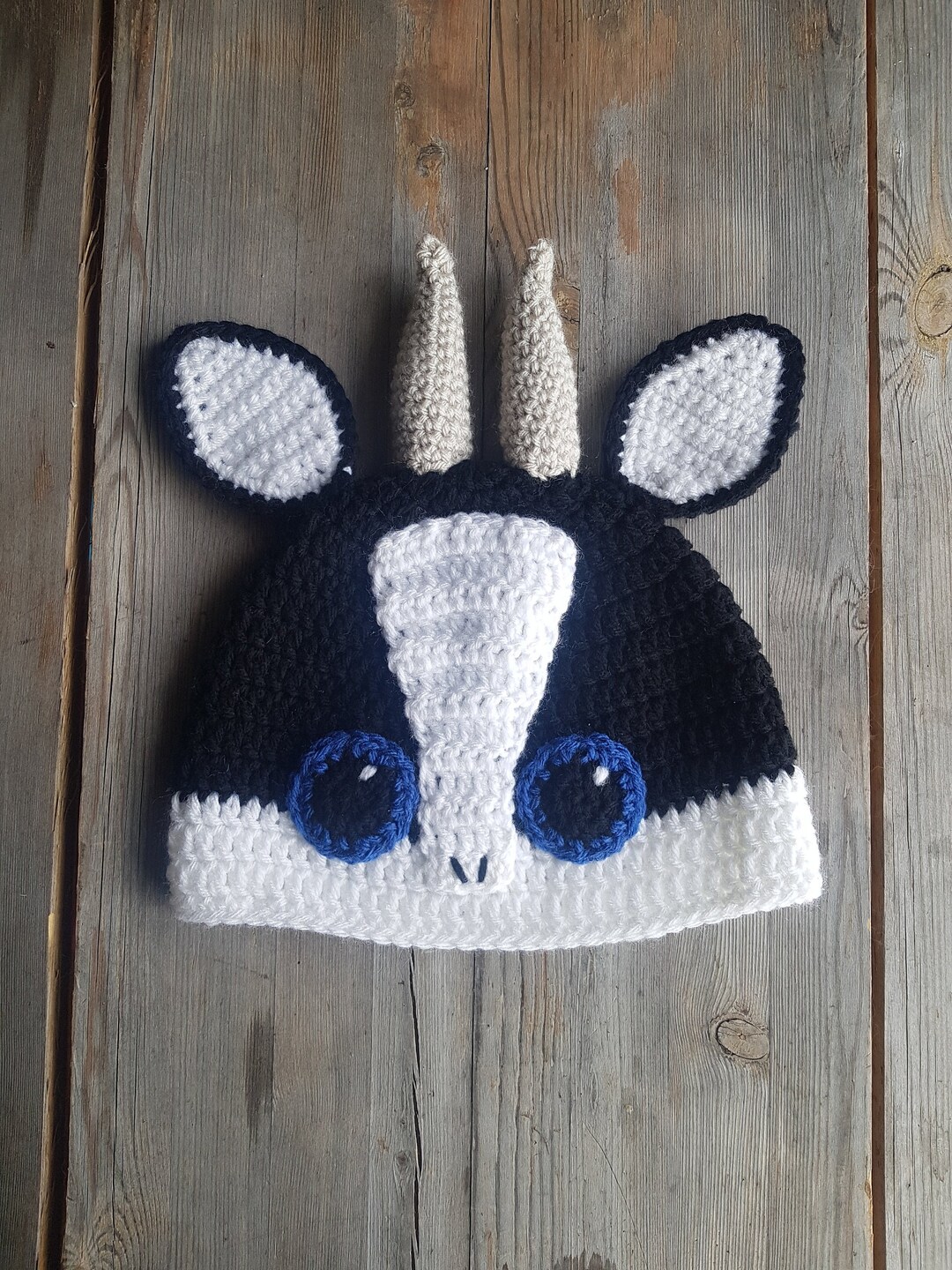 Crochet Goat Hat, Adult and Kid Size Goat Beanie, Farm Animal Hat, Goat ...