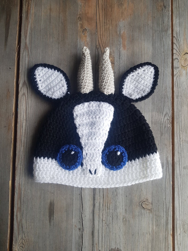 Crochet Goat Hat, Adult and Kid Size Goat Beanie, Farm Animal Hat, Goat ...
