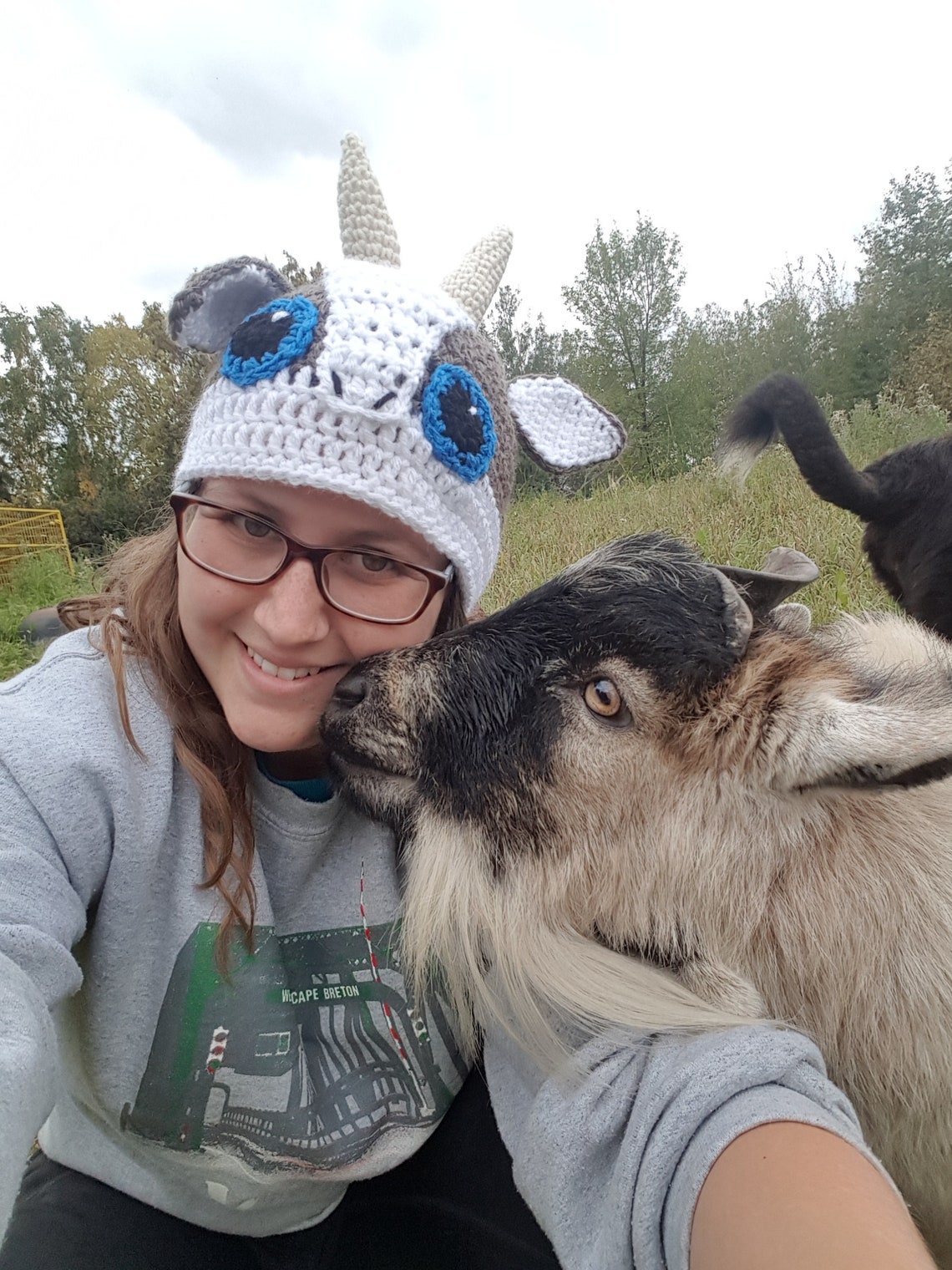 Crochet Goat Hat, Adult and Kid Size Goat Beanie, Farm Animal Hat, Goat ...