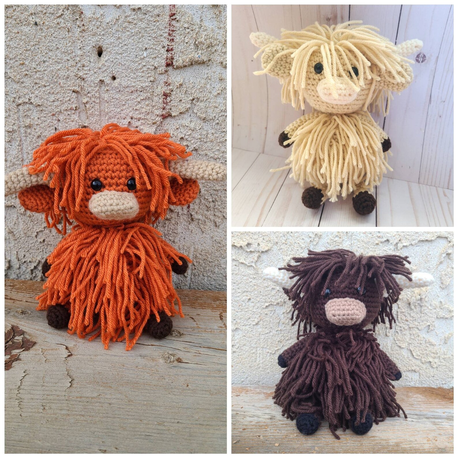 Crochet Highland Cow, Stuffed Toy Bull - Etsy Canada