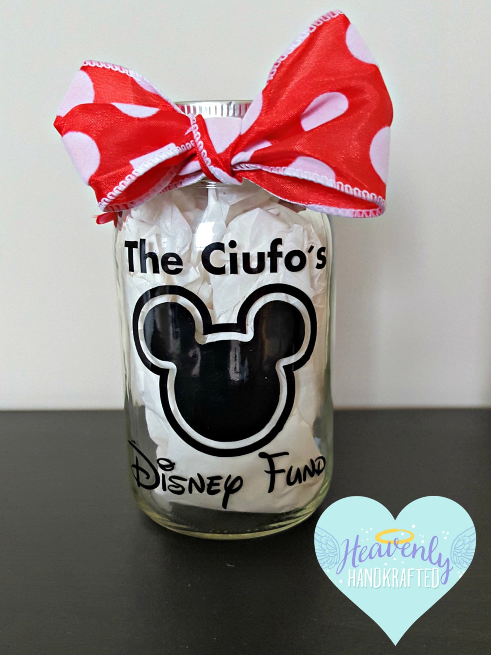 Disney Fund Mason Jar // Disney Money Jar // Disney Vacation | Etsy