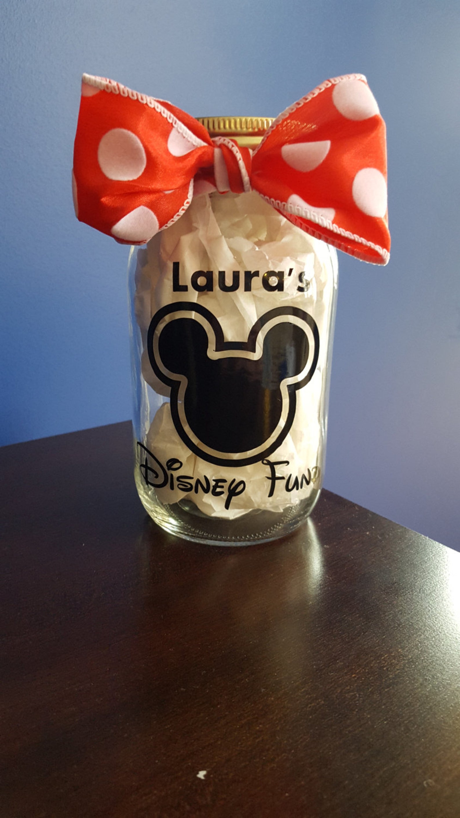 Disney Fund Mason Jar // Disney Money Jar // Disney Vacation | Etsy
