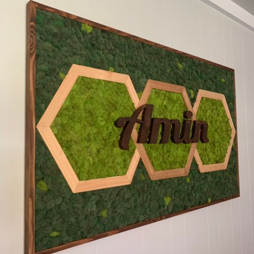 Moss Company Logo Moss Wall Art Real Moss Custom Logo Sign | Etsy