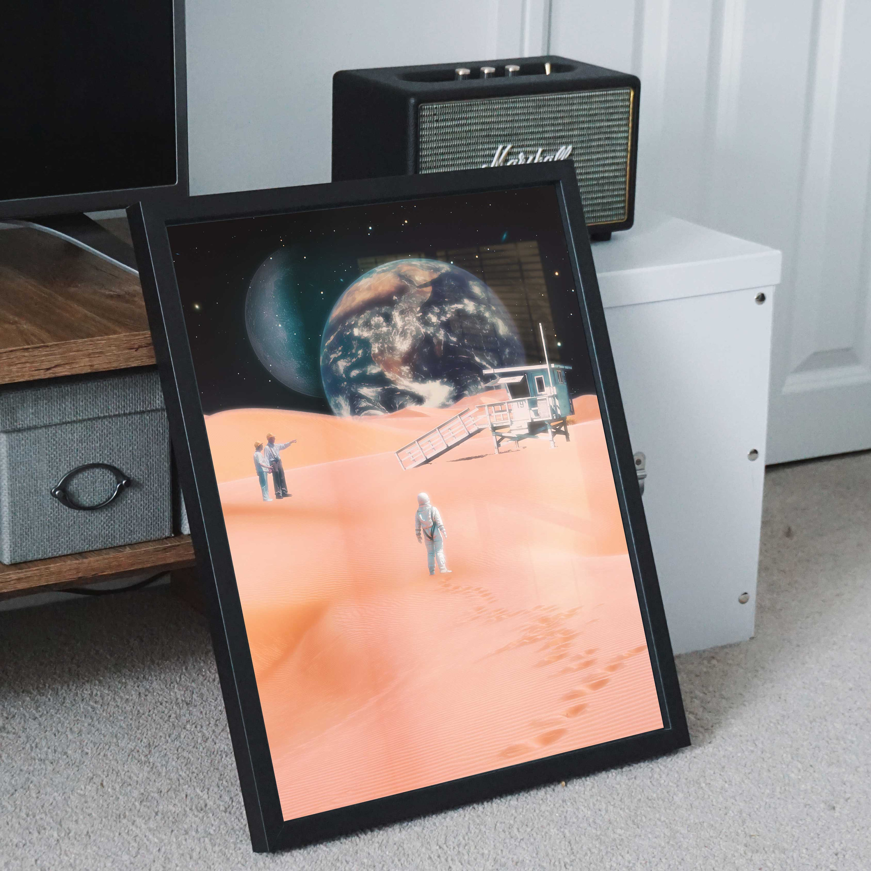 Astronaut | Space Collage | Beach | Retro Poster | Moon | Futurism ...