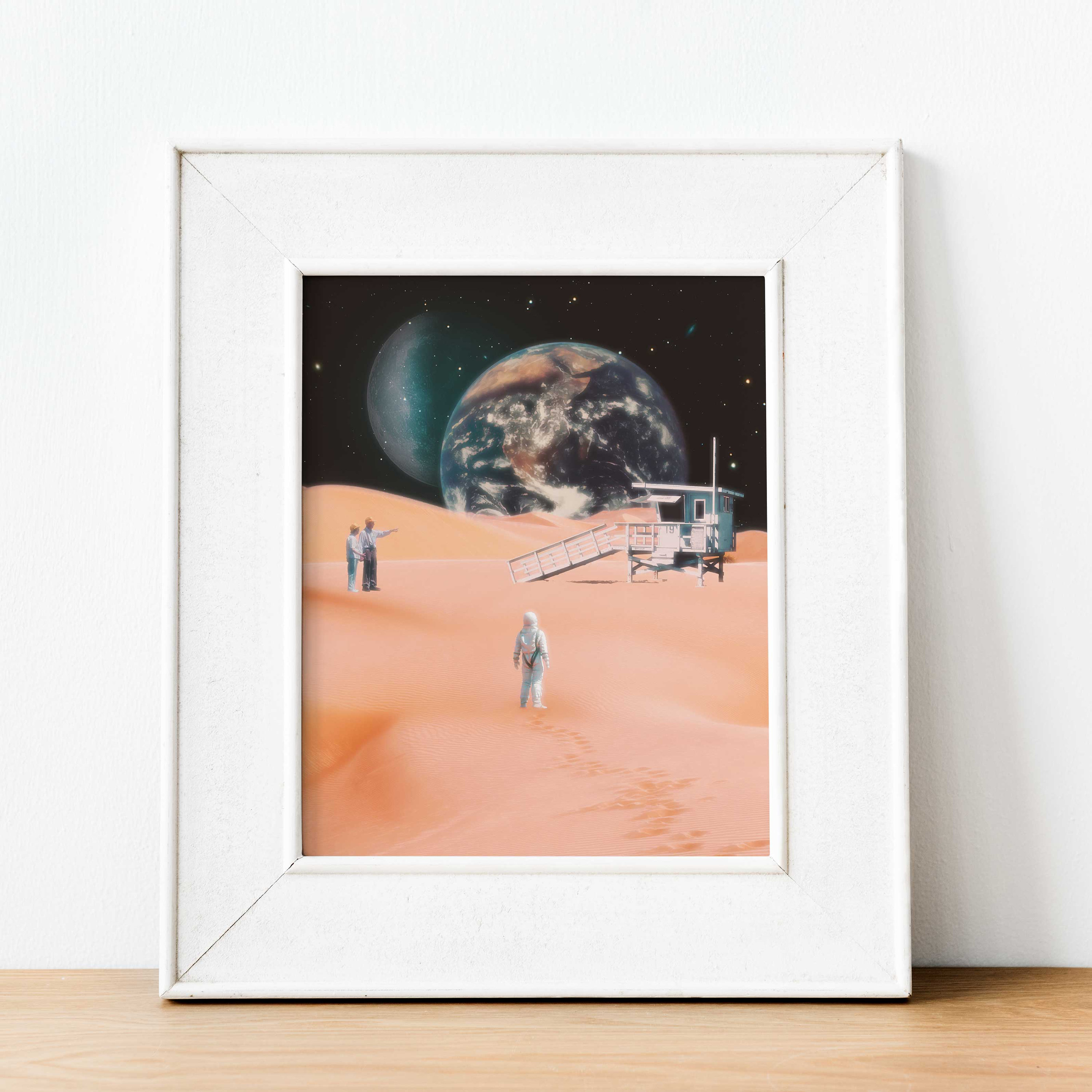 Astronaut | Space Collage | Beach | Retro Poster | Moon | Futurism ...