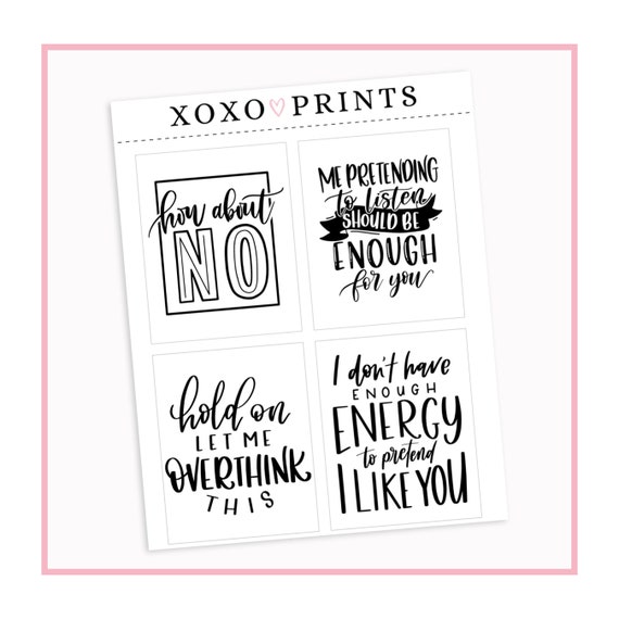 Sarcastic/sassy Quotes Foil Overlay Stickers Foil Stickers | Etsy