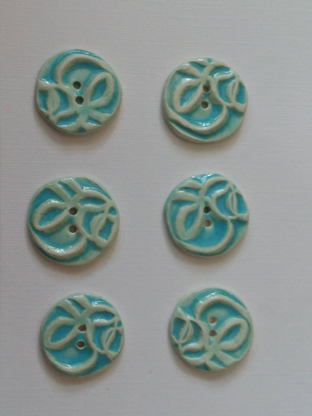 Wavy Aquamarine Buttons - Etsy