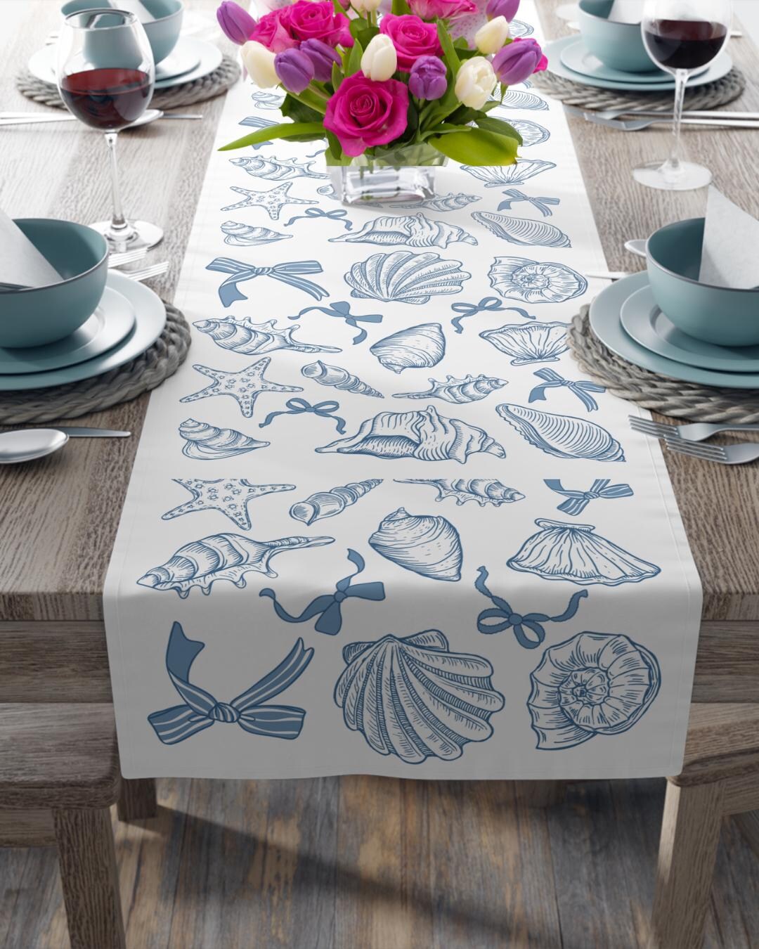 Coquette Seashell Table Runner Coastal Beach Wedding Table Decor ...