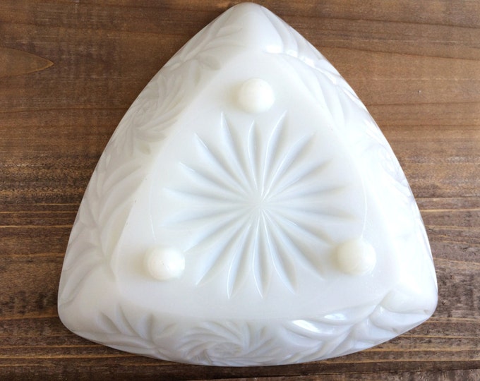 Milk Glass Plate Milk Glass Bowl Triangle Milk Glass Dish Shallow Milk ...