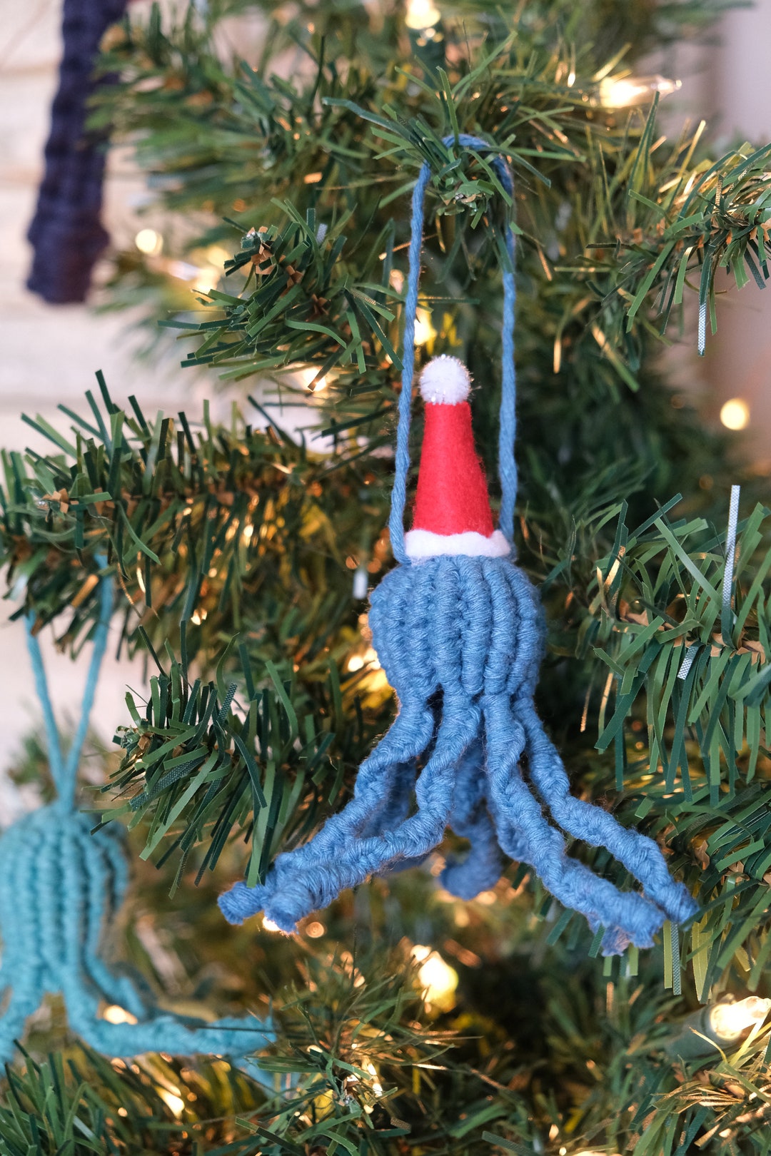 Octopus Ornament, Macrame Octopus, Macrame Ornament, Sea Ornament, Gift ...