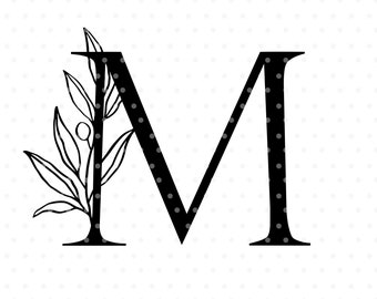 Letter L Svg Cutfile Alphabet Initial Monogram With Olive | Etsy