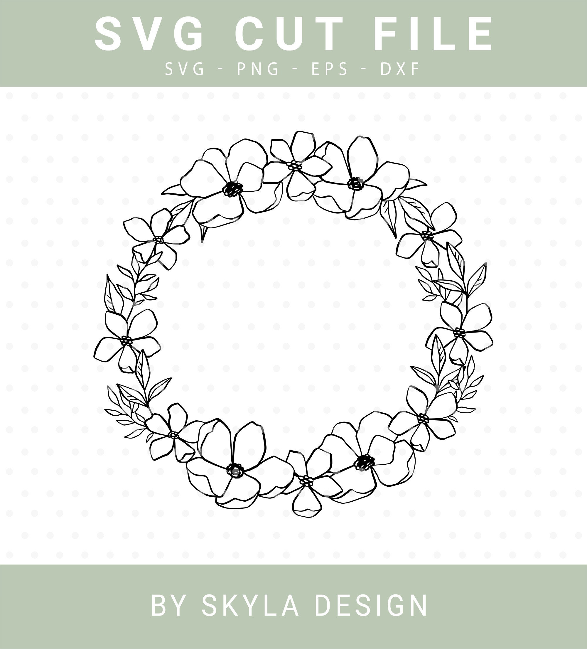 Spring Flower Wreath Svg Cut File Clipart - Etsy