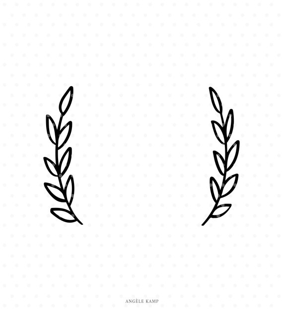 Laurel Leaves Svg Cutfile Wreath Branch Clipart for Cricut and - Etsy