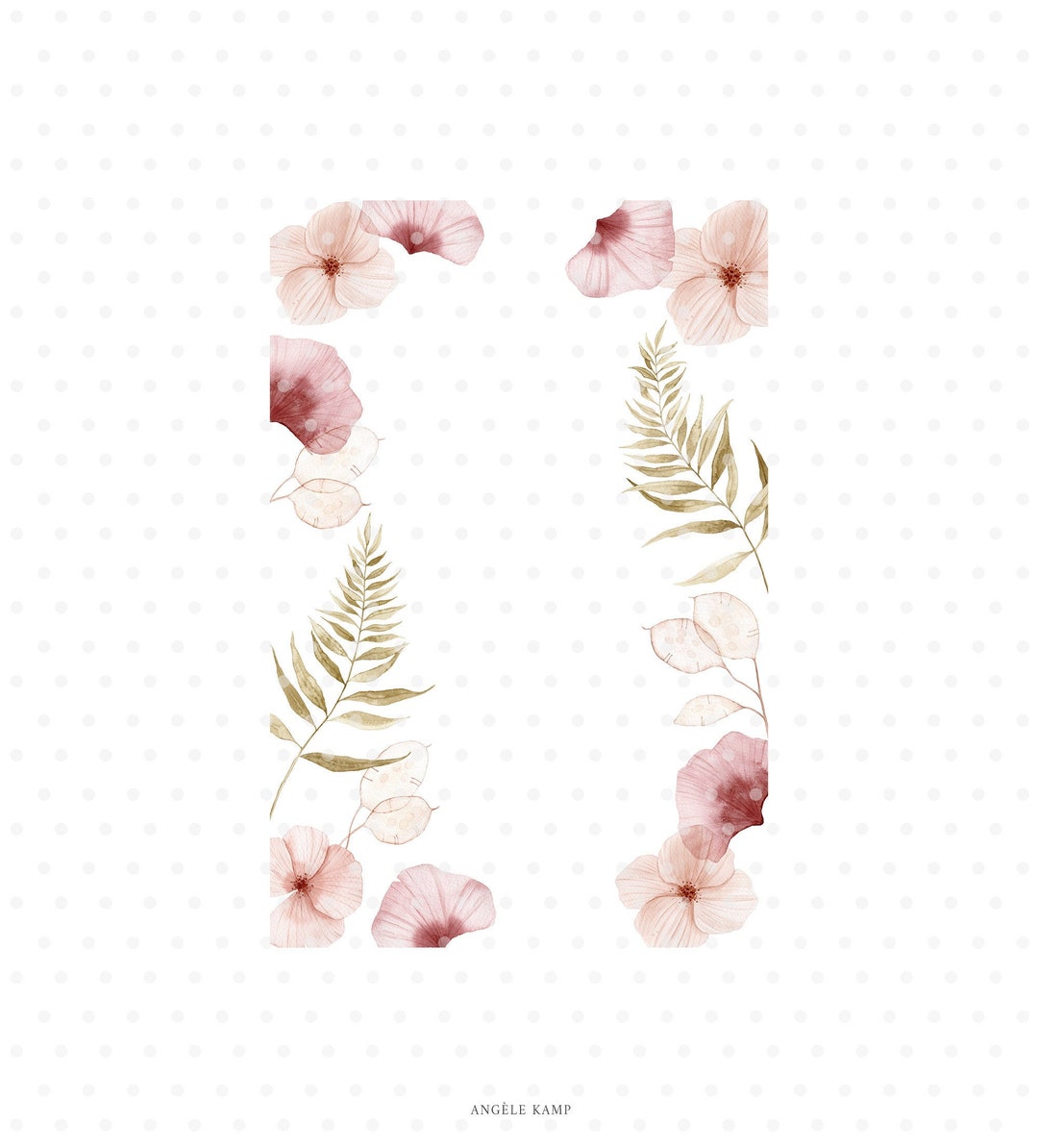 Dried Flowers Watercolor Border, Flower Clipart - Etsy