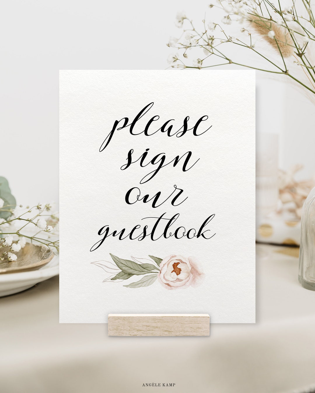 Wedding Printable Please Sign Our Guestbook, DIY Wedding Print - Etsy